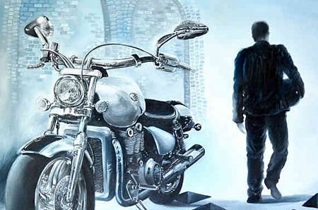 Lone rider by Yelena Revis, Painting | Artblr.