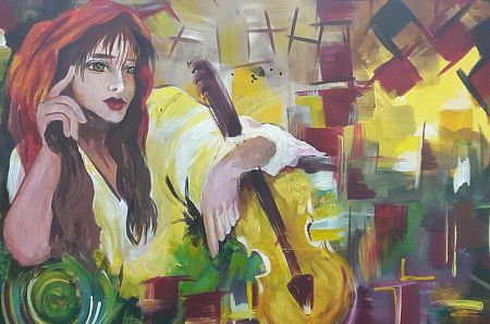 Elle au repos. par Djamila BERRADA, Peinture | Artblr.
