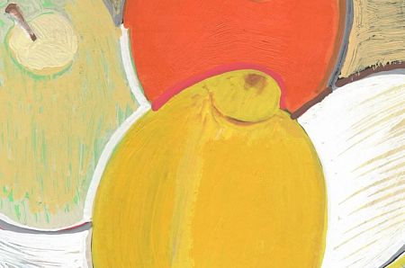 Compotier et trois fruits by Alain HALTER, Painting | Artblr.