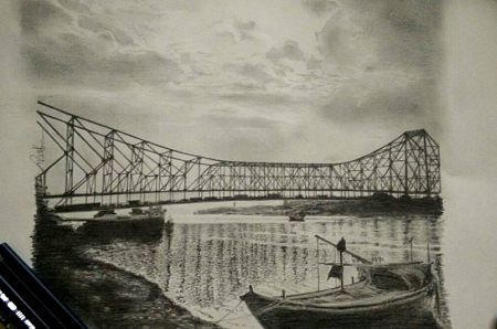 Howrah Bridge by Rishabh Kumar, Drawing | Artblr.