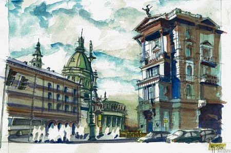 Andrássy - Bajcsy corner par Goran Martinovic, Peinture | Artblr.