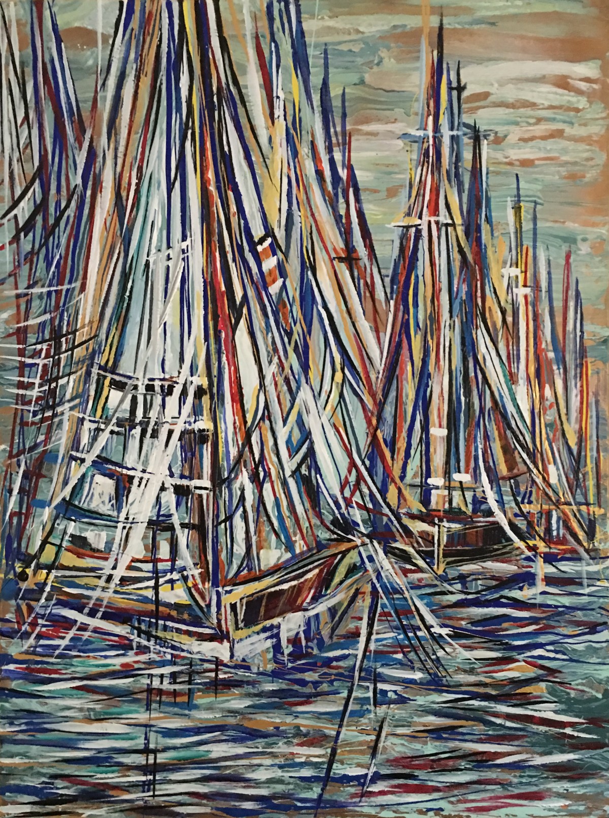 Golden Boats by Khrystyna Kozyuk, Painting | Artblr.