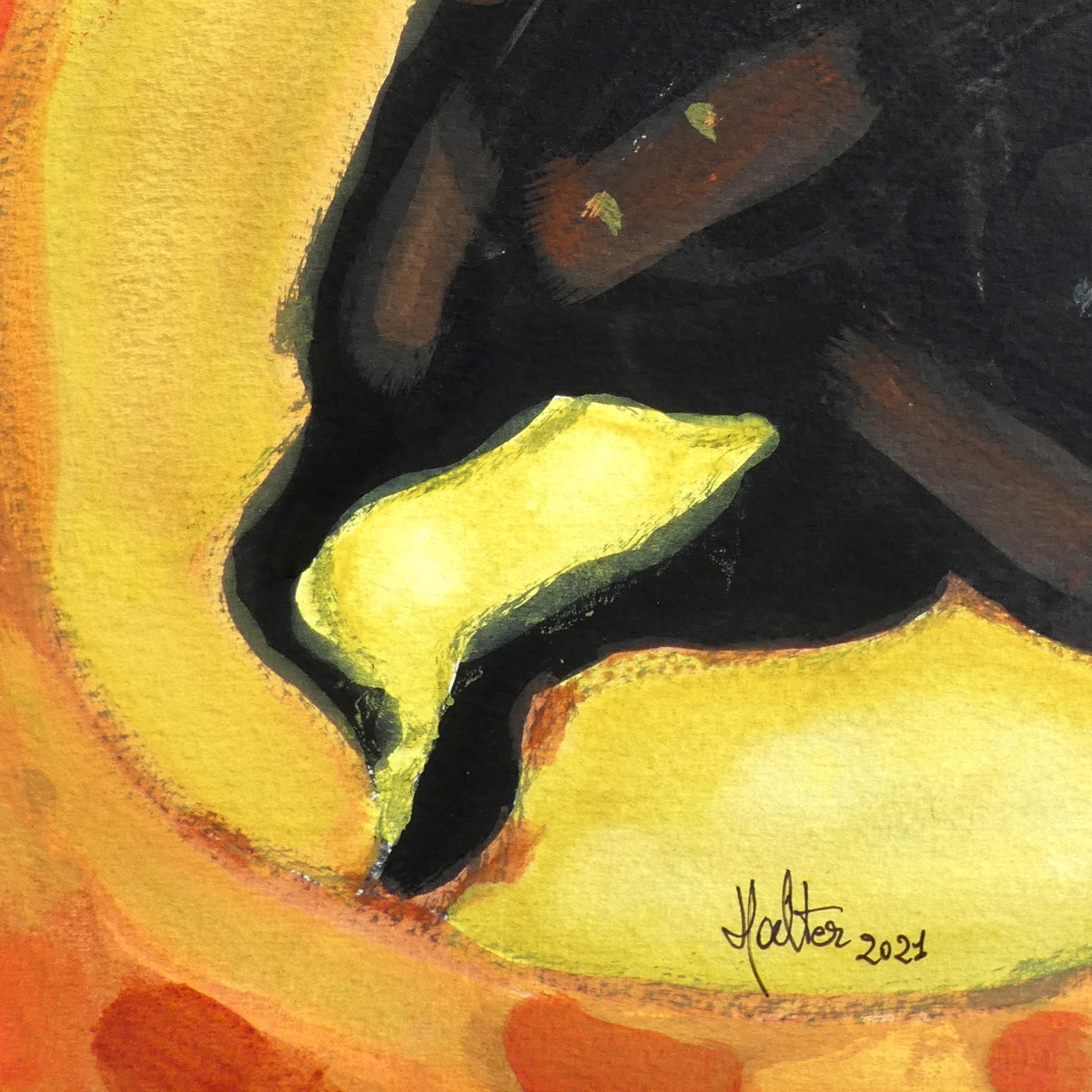 Doudou dans son panier by Alain HALTER, Painting | Artblr.