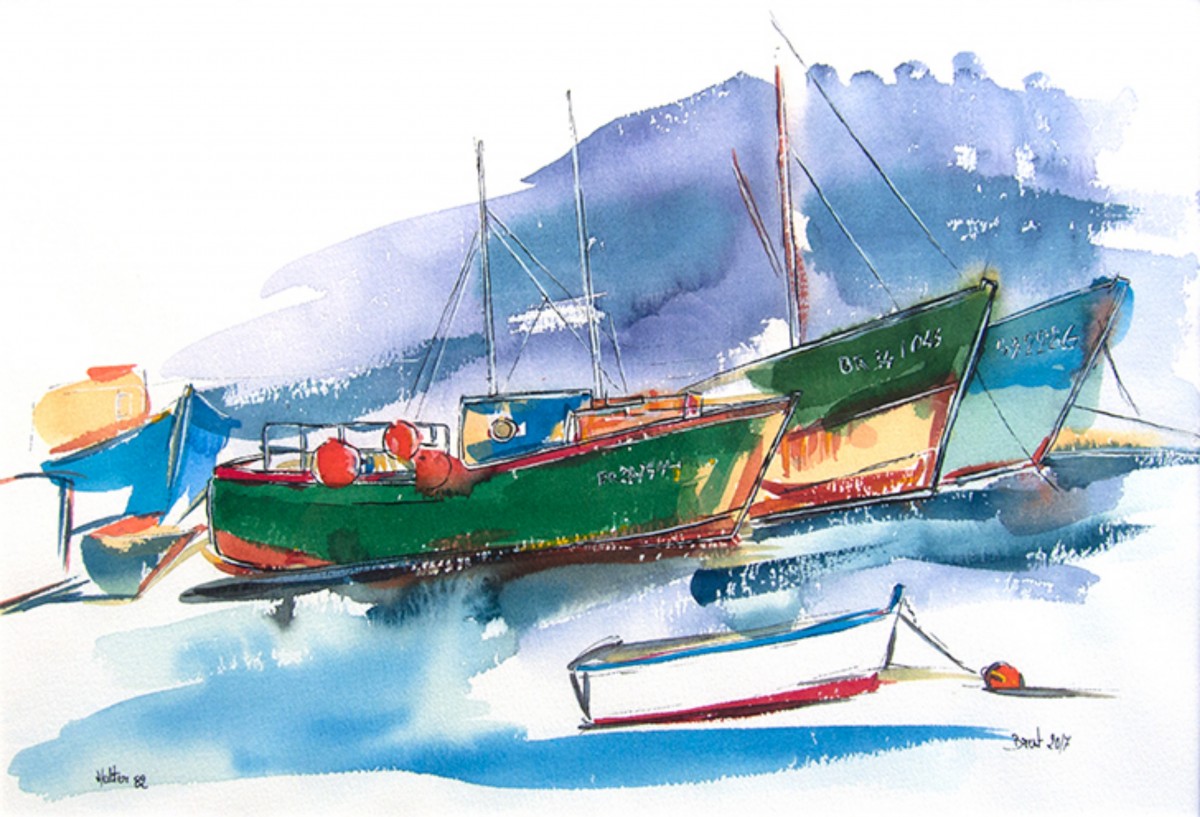 Bateaux port by Alain HALTER, Painting | Artblr.